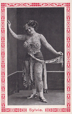 ORIGINAL VINTAGE Real Photo 1910s Ms. SYLVIA TATTOOED Woman SIDESHOW | eBay