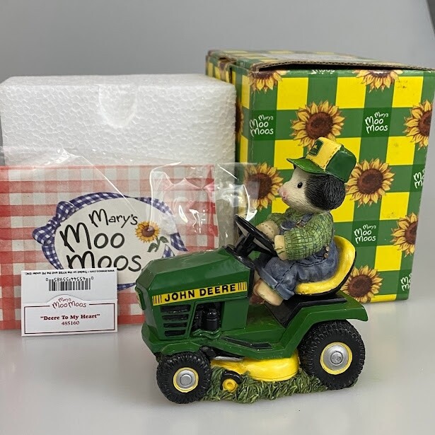 Marys Moo Moos John Deere To My Heart Tractor Boy w/ BOX Cow Figurine ...