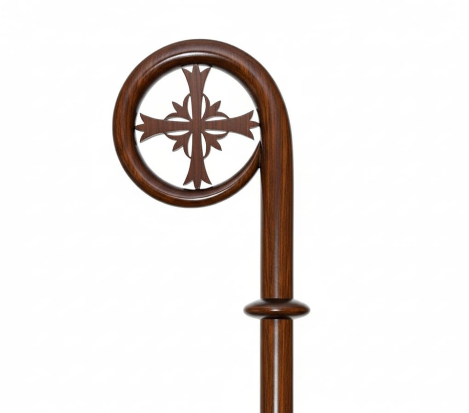 Wood CROZIER Polish Staff Crosier Bishop Quality Craftsmanship, 70 ...