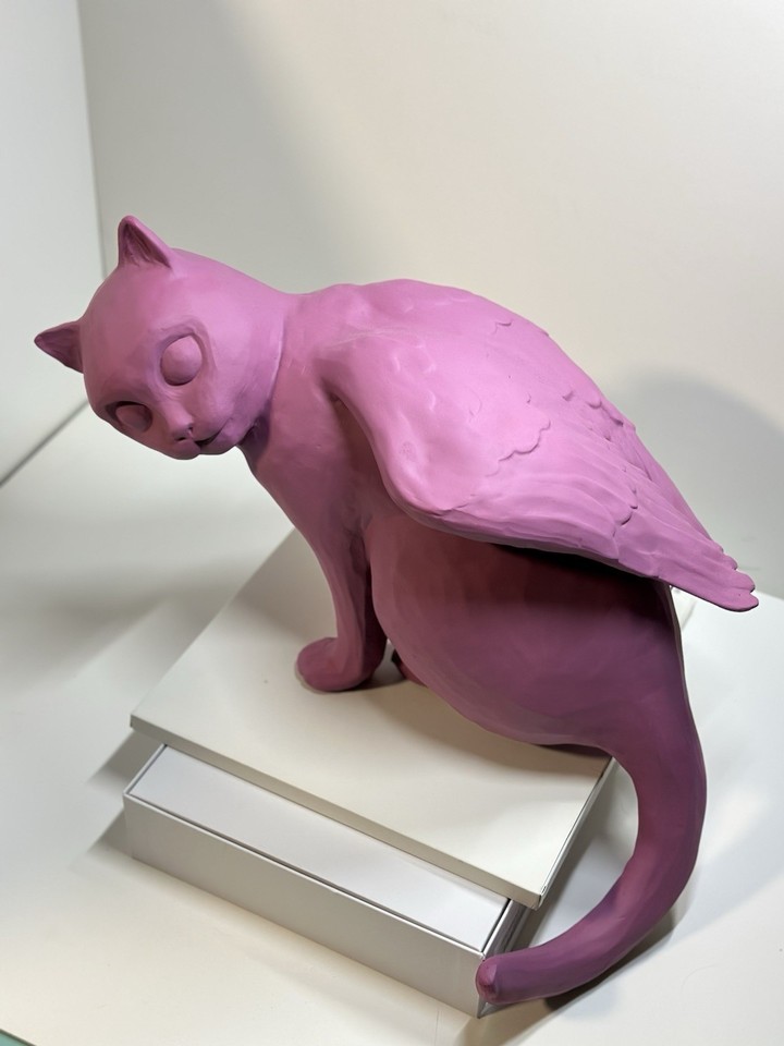 Aritzia Window Purple Winged Display Cat - Sitting Side View Window ...