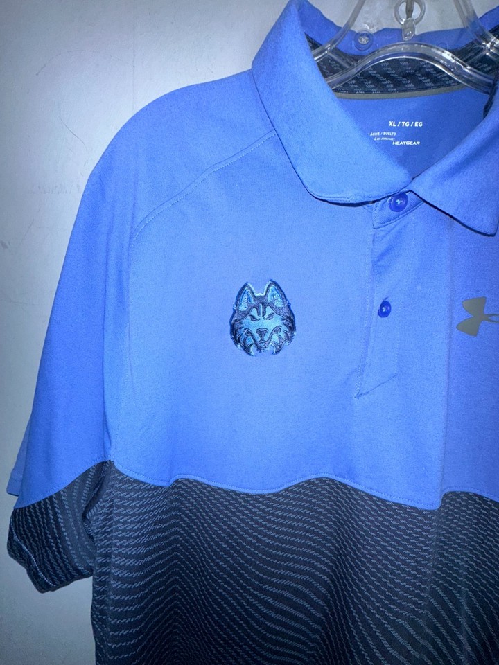 Under Armour Men’s XL Loose Heat Gear Polo Shirt Blue Classic Logo ...