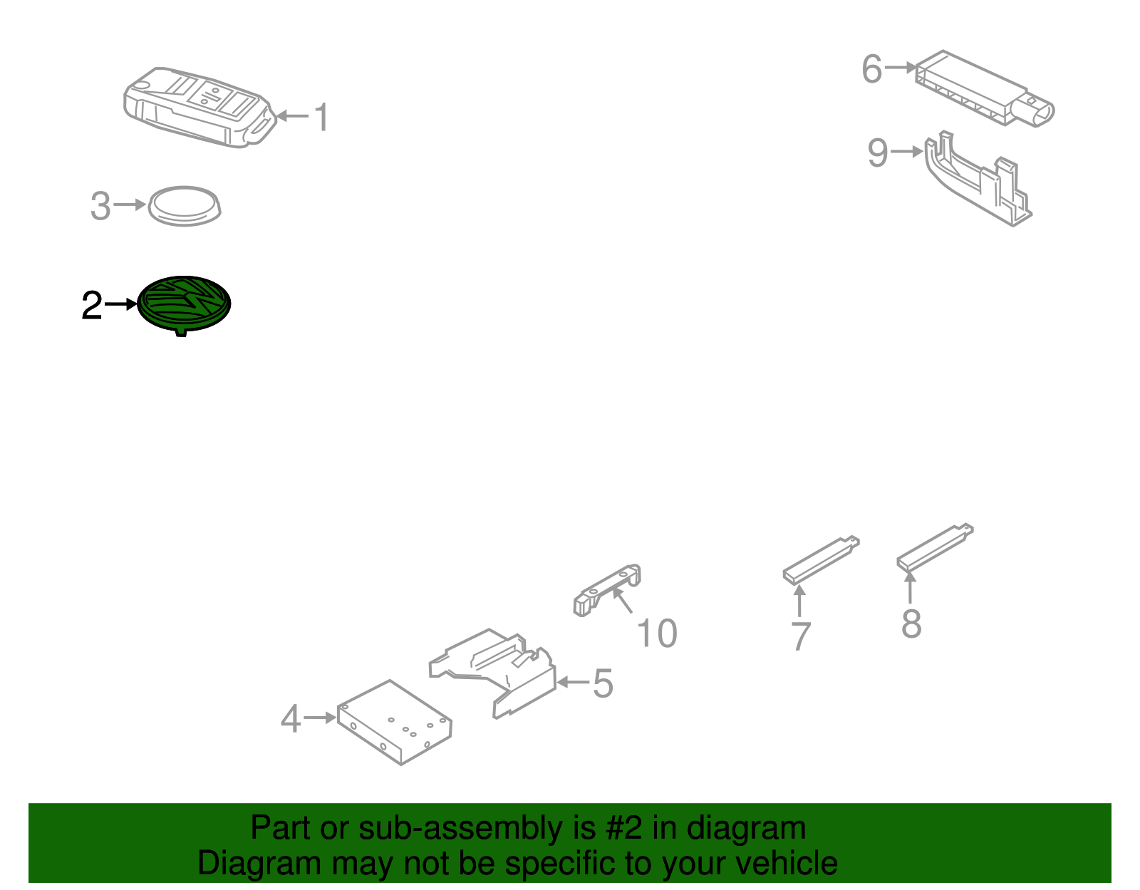 Genuine VW Logo Chrome On Black Key Fob Emblem 3C0-837-891 | eBay