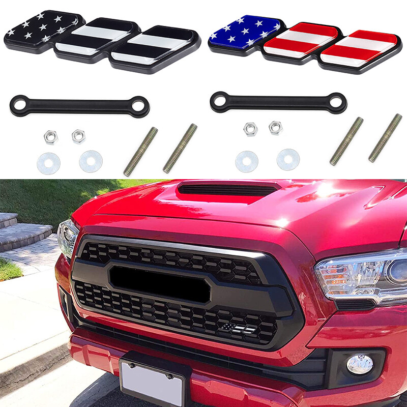 3D Front Grille Emblem Badge For Tundra 4Runner Tacoma TRD Pro USA Flag ...