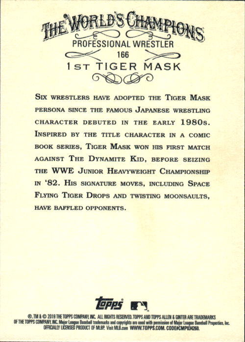 1st Tiger Mask 2019 Topps Allen & Ginter #166 | eBay
