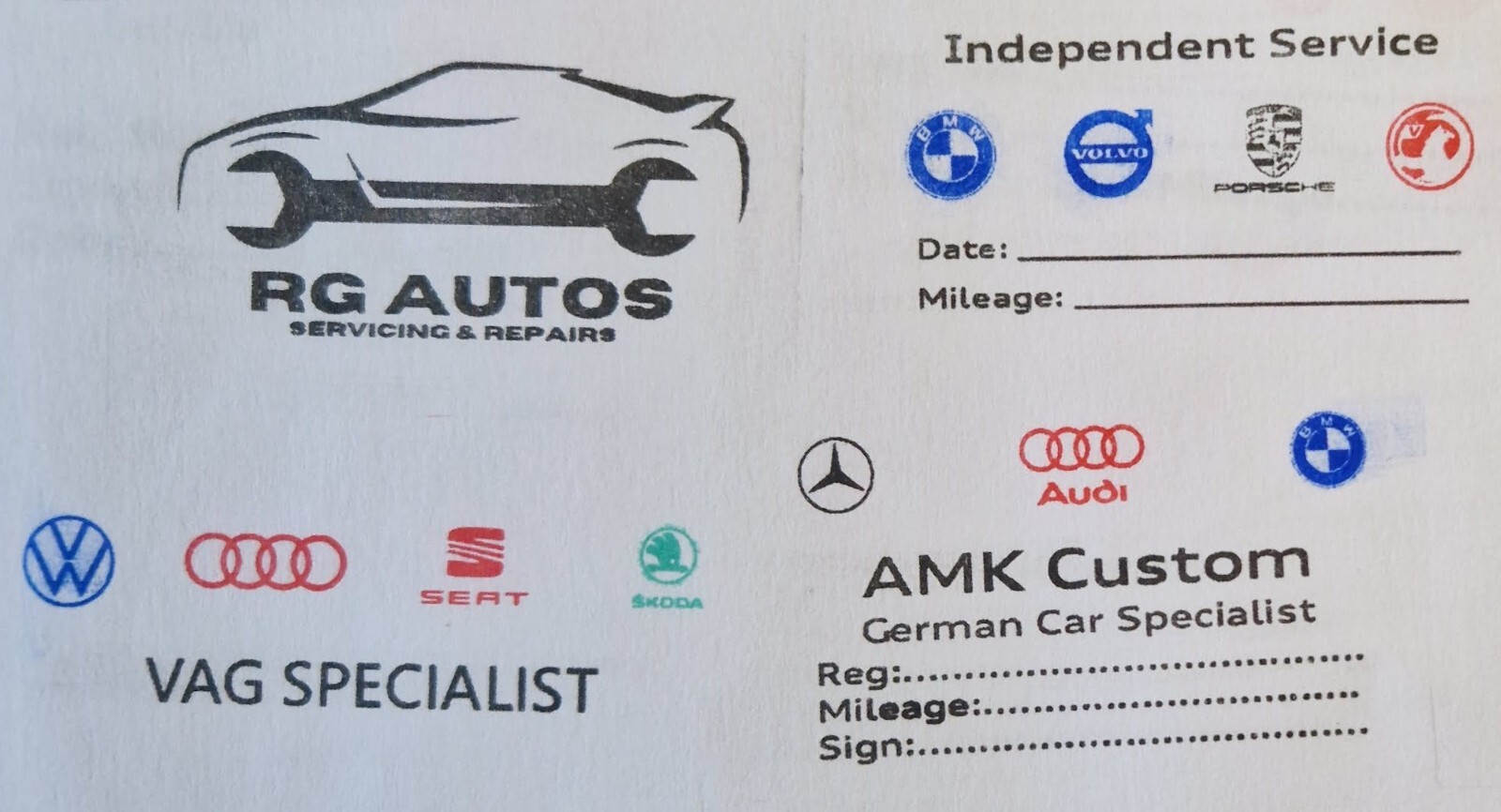 Generic garage service stamp car logo audi vw merc toyota ford nissan ...