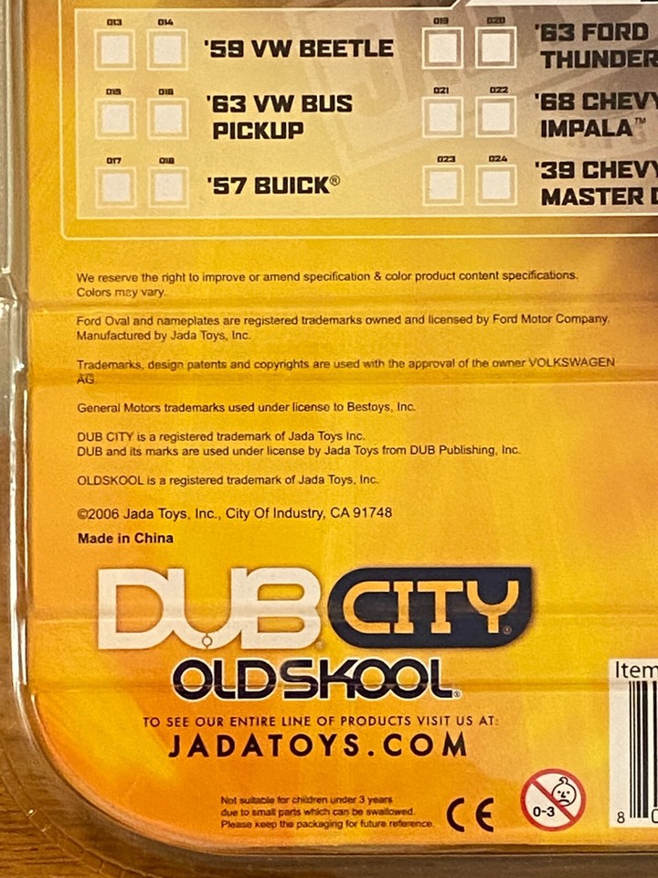 JADA DUB CITY Old School '63 VW Bus Pickup Blister Pack 1:64 Scale ...
