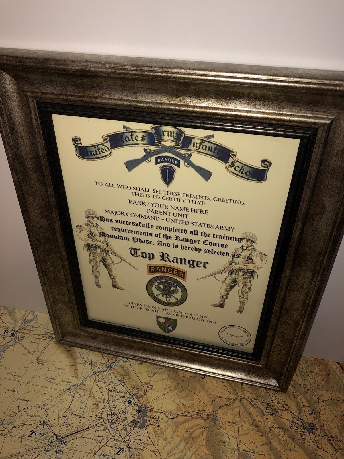 TOP RANGER - MOUNTAIN PHASE -U.S. ARMY RANGER SCHOOL / COMMEMORATIVE ...