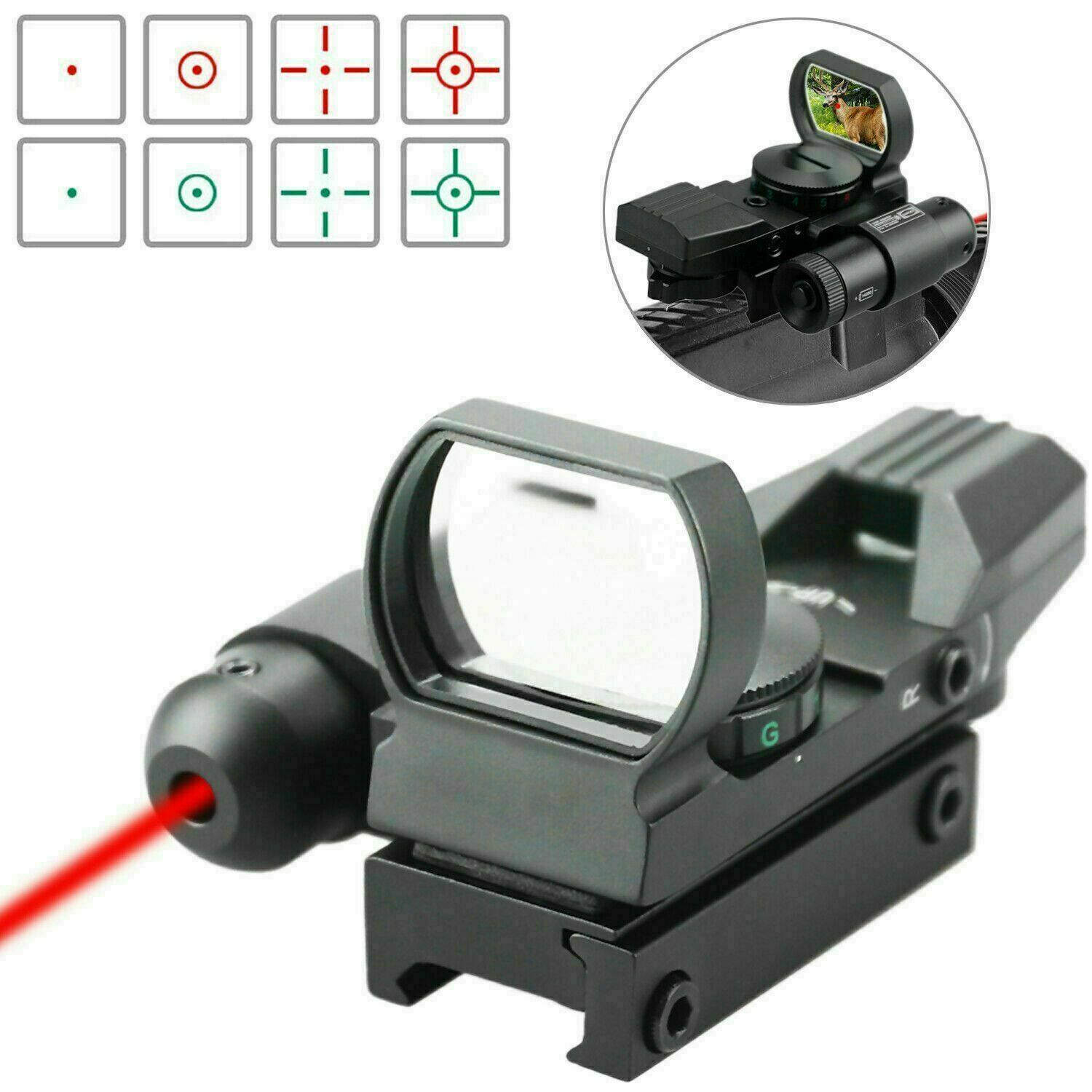Tactical Red Green Dot Reflex Sight Scope Holographic 4 Reticles ...