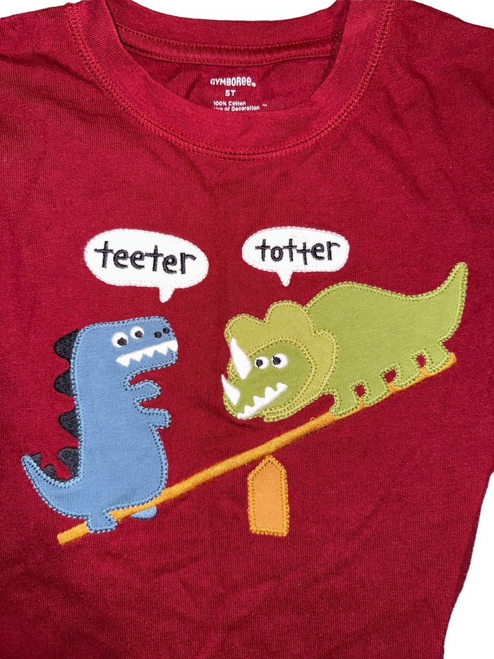 Gymboree Dinosaur Tee Teeter Totter Double Sleeve Long Sleeve Top 5T | eBay