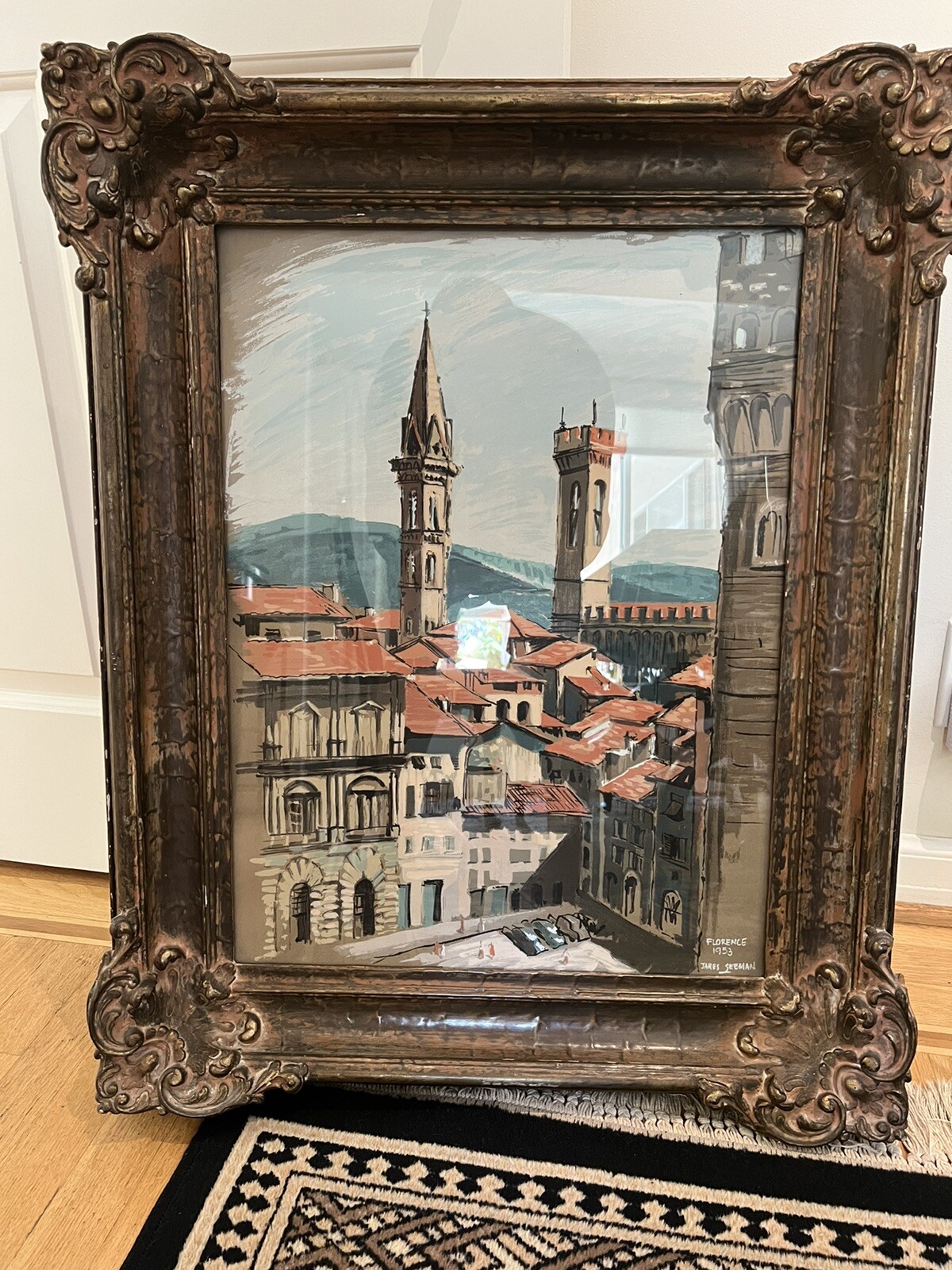 "Florence" James Seeman Watercolor Florence 1953 , framed 26”x32” | eBay