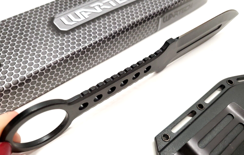 Conceal Carry Full Tang Fixed Blade Boot Knife Dual Edge Finger Hole ...