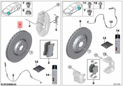 Genuine BMW M5 F90 BRAKE DISC VENTILATED PERFORATED LEFT 395X36 ...
