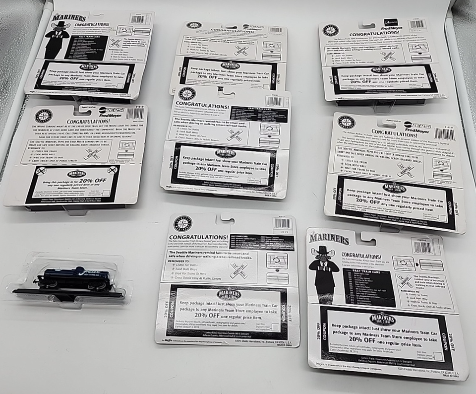 SEATTLE MARINERS Collectible TRAIN Lot 10 Series Car Set SGA Felix ...