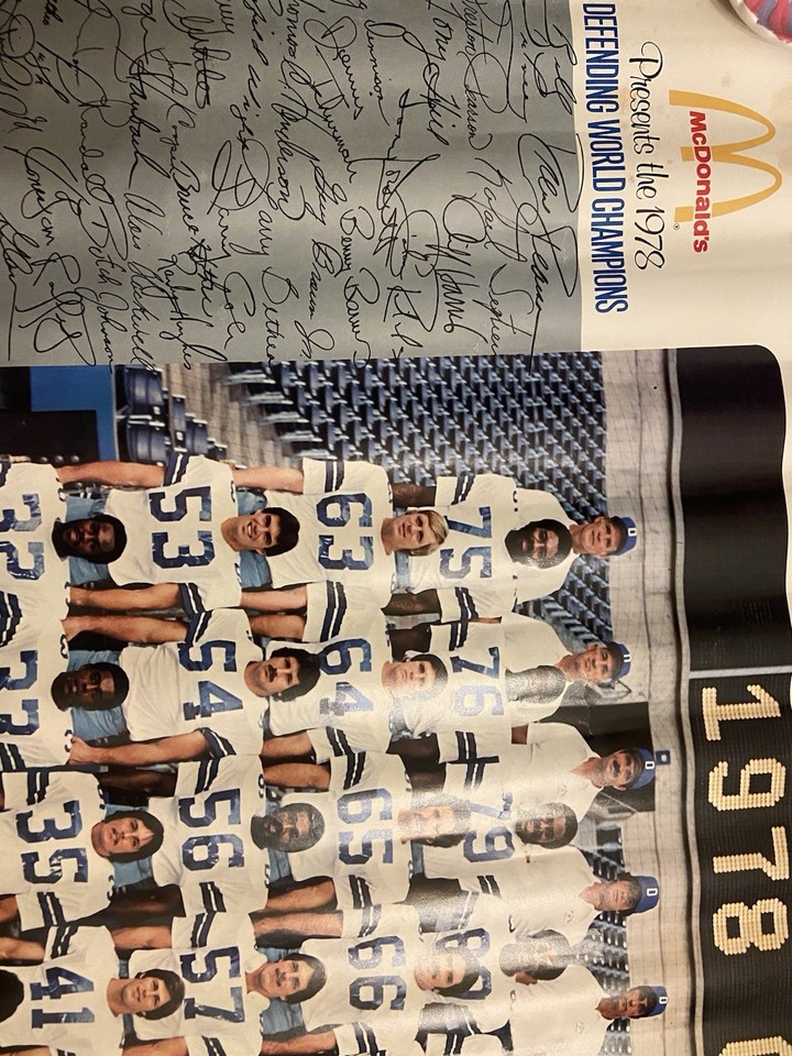 RARE VINTAGE 23x34 1978 Super Bowl VII Champions Dallas Cowboys Two ...