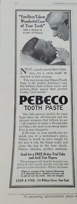 1912 Pebeco Tooth Paste face to face dentist patient vintage ad | eBay