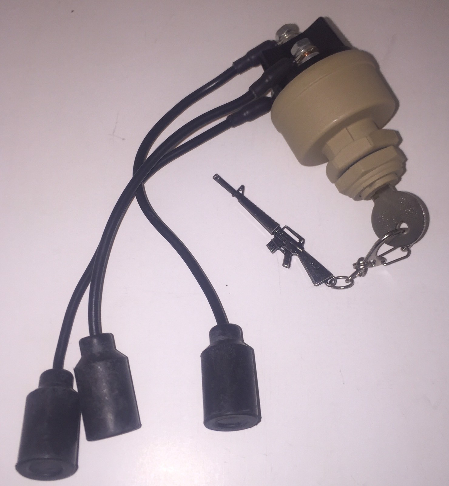 Tan Keyed Ignition Switch +M16 Key Chain Plug Play, fits Military ...