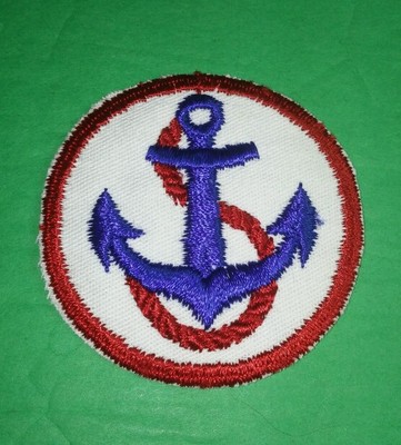 BLUE ANCHOR RED ROPE ROUND NAUTICAL SEW ON IRON ON PATCH | eBay