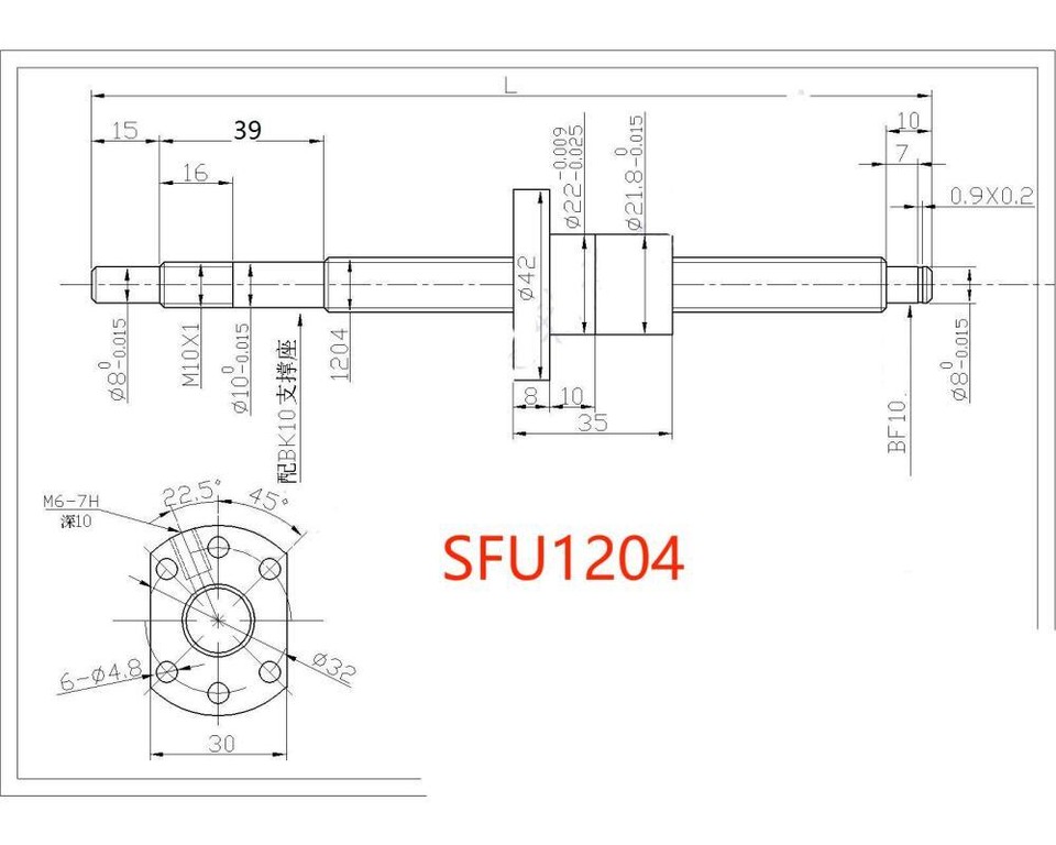 HGR15 HGR20 HGR25 Linear Guide Rail + SFU1605 SFU1204 Ball Screw Kit ...