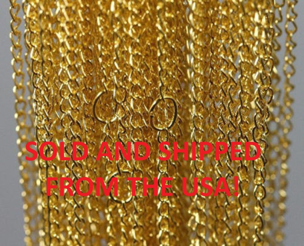 19" Inch Gold Plated DIY Chain Necklace Jewelry 1.9g - From USA -NEW ...