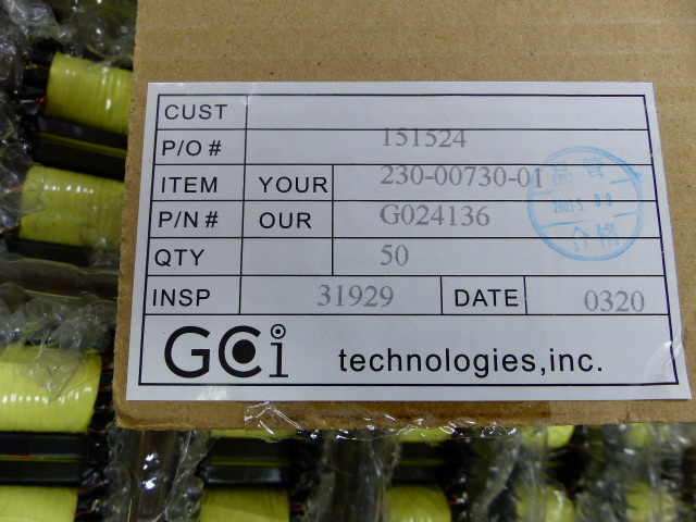 GCI Tech G024136 GO24136 Qty 10 per Lt XMRFLYBACK48V IN/24V5.5V3.3V OUT ...