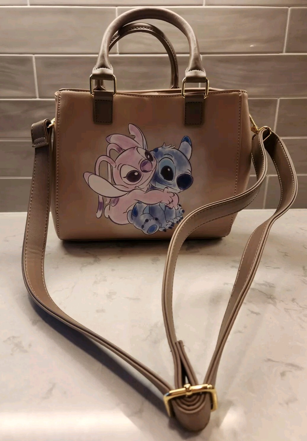Disney Loungefly Stitch & Angel Crossbody Bag Purse P… - Gem