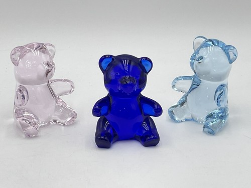 VTG Oneida Crystal Glass Set - Lot 3 Light Blue Pink Cobalt BEAR ...