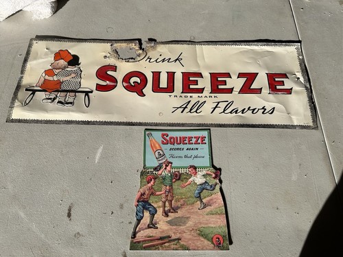 Embossed Orange Squeeze Soda Advertising Sign | eBay