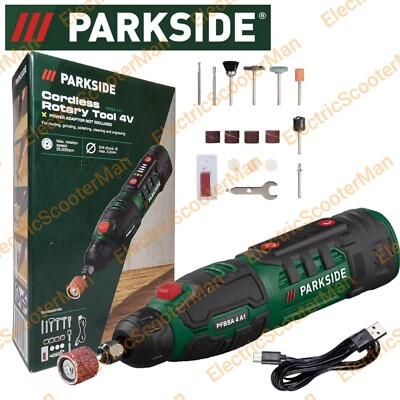 Parkside 4V Cordless Rotary Tool With Accessories & USB-C Charging ...