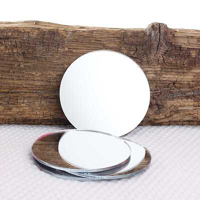4 x Round Coffee Tea Cup or Wine Glass Mirror Coaster Place Mat Hand ...