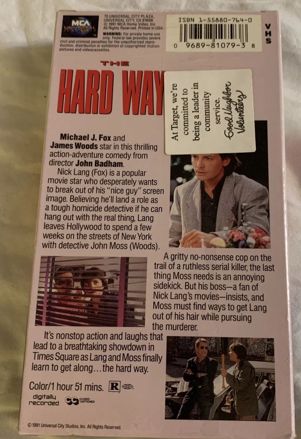 The Hard Way (VHS, 1991) Sealed Michael J Fox James Woods Penny ...