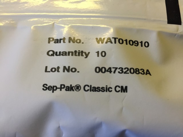 Waters Sep-pak C18 1 CC VAC Cartridge 50 MG Sorbent/cartridge Wat054955 ...