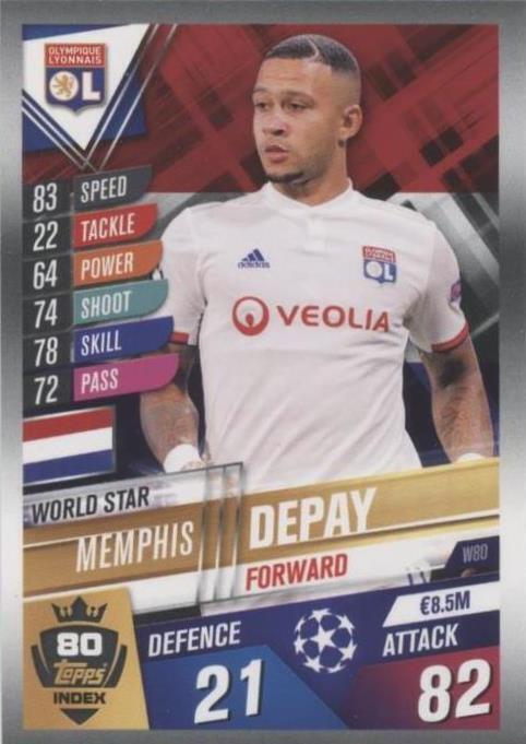 2019-20 Topps UCL Match Attax 101 - World Star Memphis Depay #W80 for sale online | eBay