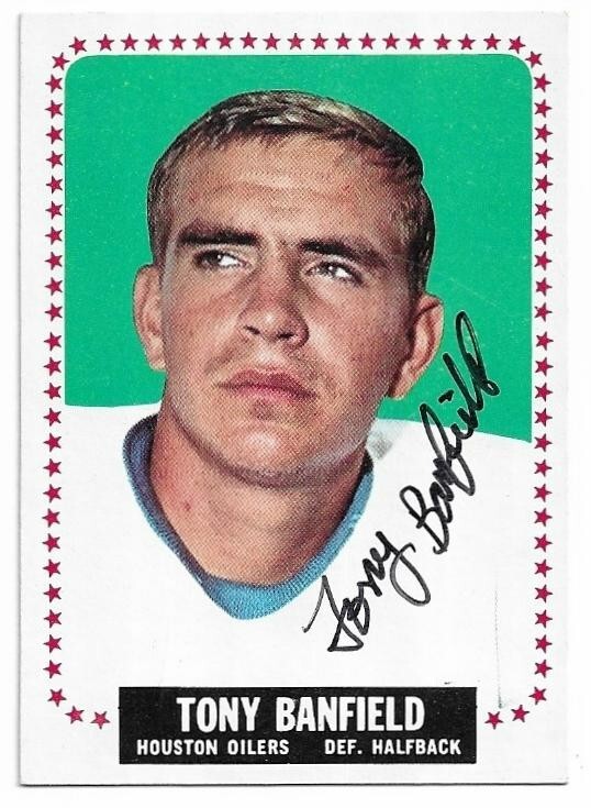 TONY BANFIELD 1964 Topps Signed Autographed Football card #67 Houston ...