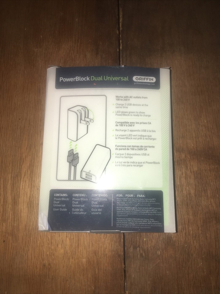 Griffin PowerBlock Wall Dual Universal USB Wall Charger | eBay