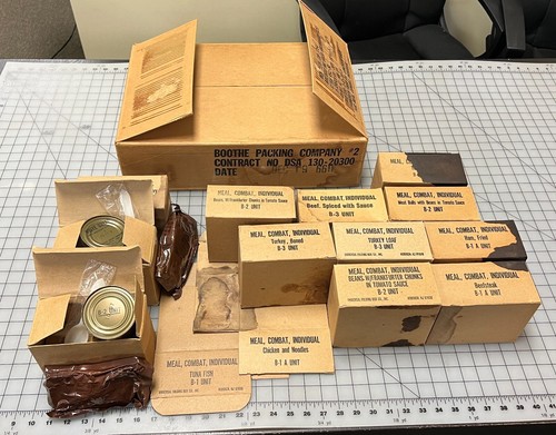 1966 Dated U.S. Military Issue "C Rations" Case - 2 Full, Vietnam War ...