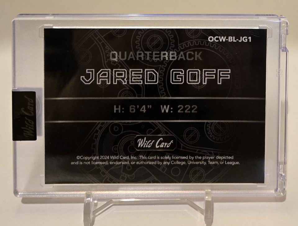 2024 Wild Card QB1 On The Clock - Jared Goff #OCW-BL-JG1 Blue Color ...