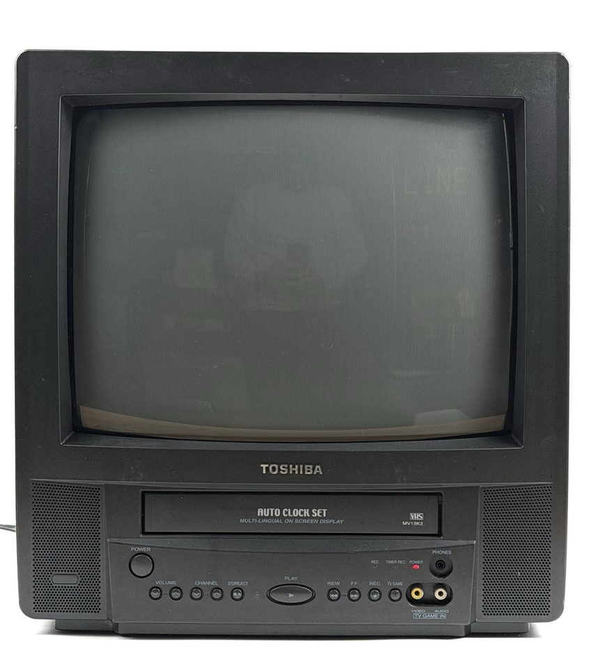Toshiba MV13K2R 13" CRT Tube TV VCR Combo VHS Player Retro Gaming | eBay