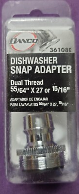Danco 36108E Dishwasher Snap Faucet Adapter, 15/16-27 Male or 55/64-27 ...