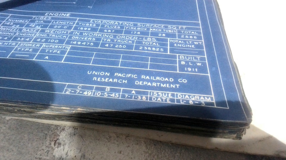 Union Pacific 100-150pgs RR Locomotive And Tender Diagrams BLUEPRINTS ...