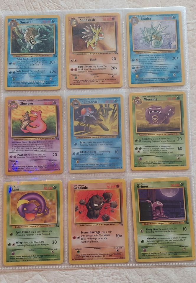Pokemon Fossil Set - Complete 32 Card Uncommon/Common - LP Condition | eBay