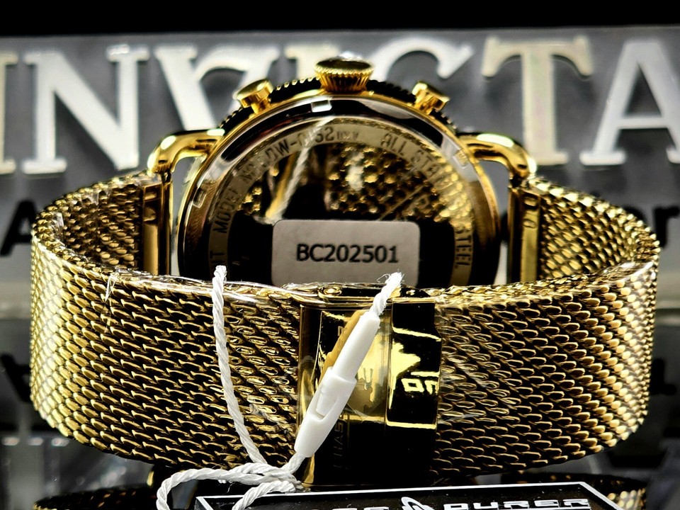 Invicta CHASE DURER CDW-0152 FLIGHT COMMANDER JAPNESE CHRONO Gold Tone ...