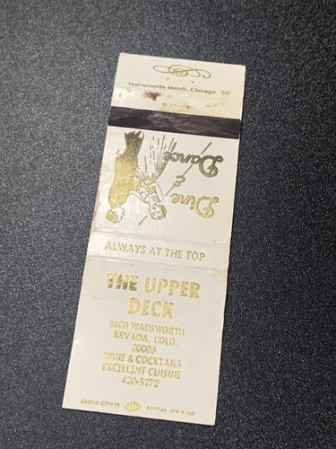 Vintage Colorado Matchbook: “The Upper Deck” Arvada, CO | eBay