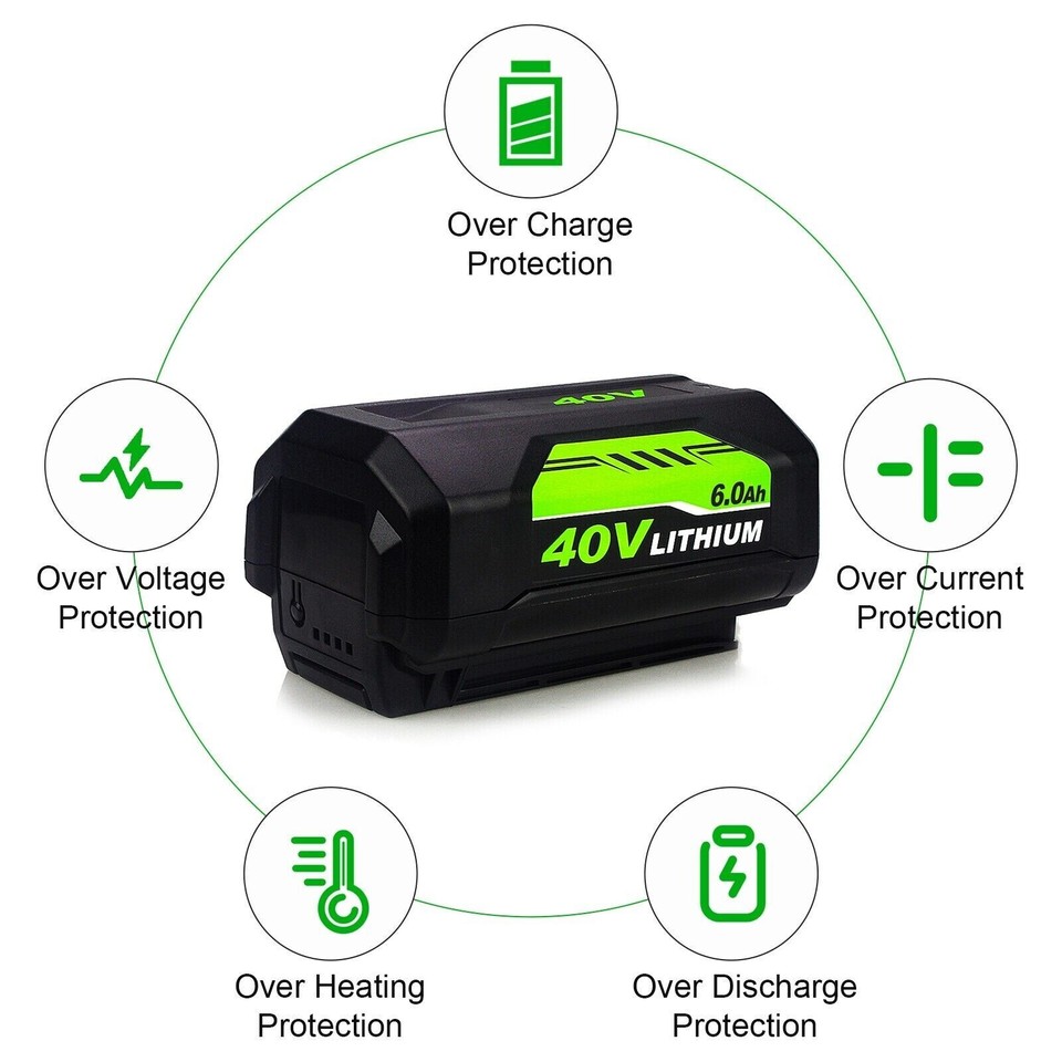 2 PACK 6.0AH Lithium Battery for Ryobi 40V 6.0Ah Battery OP40404 OP4040 ...