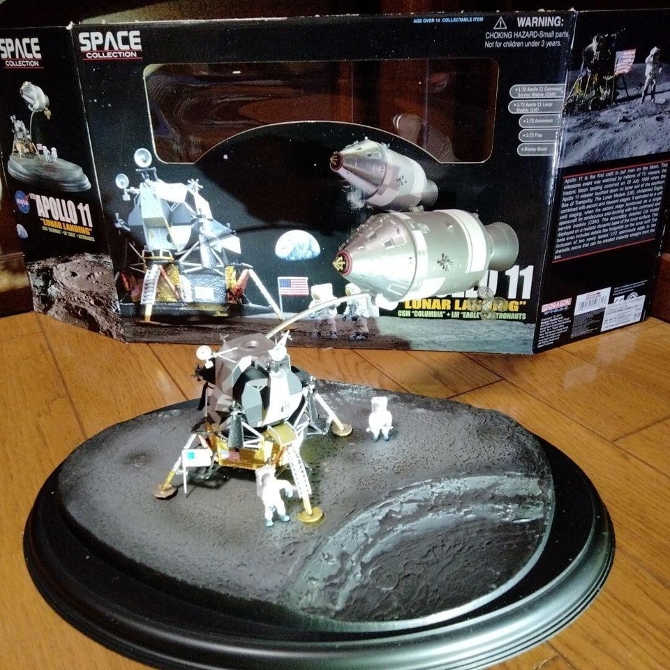 NASA Apollo 11 CSM & Lunar Module with Moon Base Model Kit 1/72 Space Collection | eBay