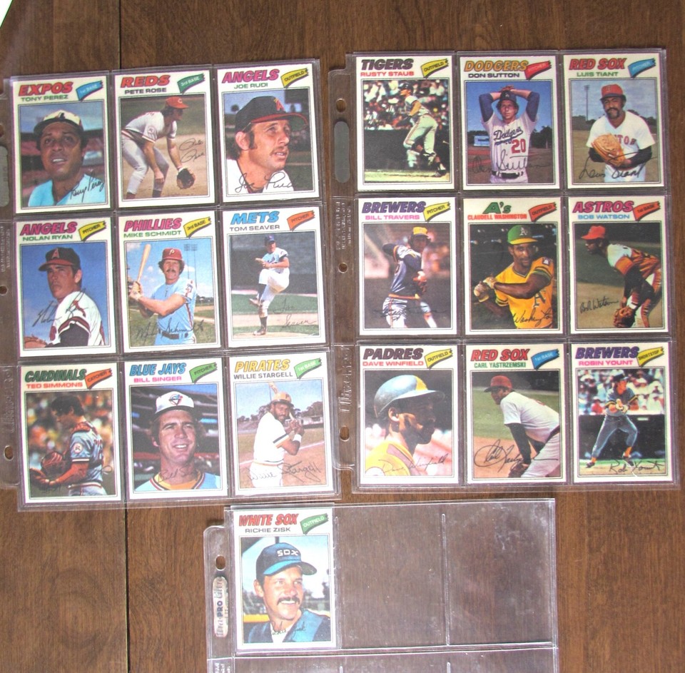 1977 Topps Baseball Stickers Complete Set 1-55 W/18 Checklists ...