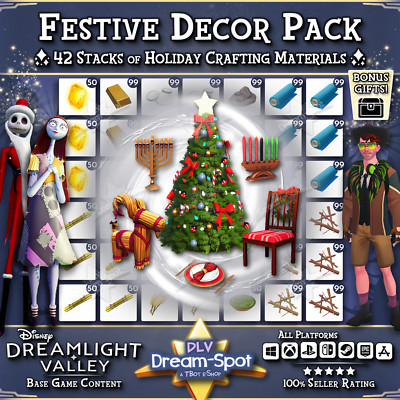 🌎 Disney Dreamlight Valley 💎42 Stacks of Festive Decor Crafting Mats 💎 ...