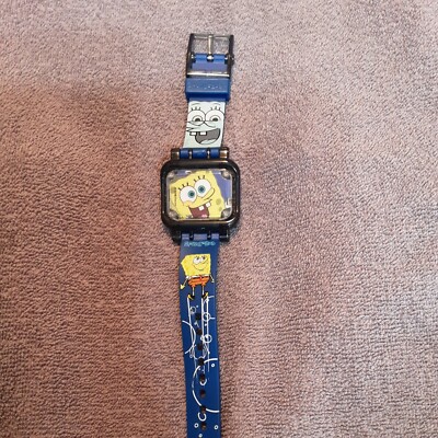 SpongeBob Blue & Black Digital Wristwatch w/ Adjustable Buckle Band ...