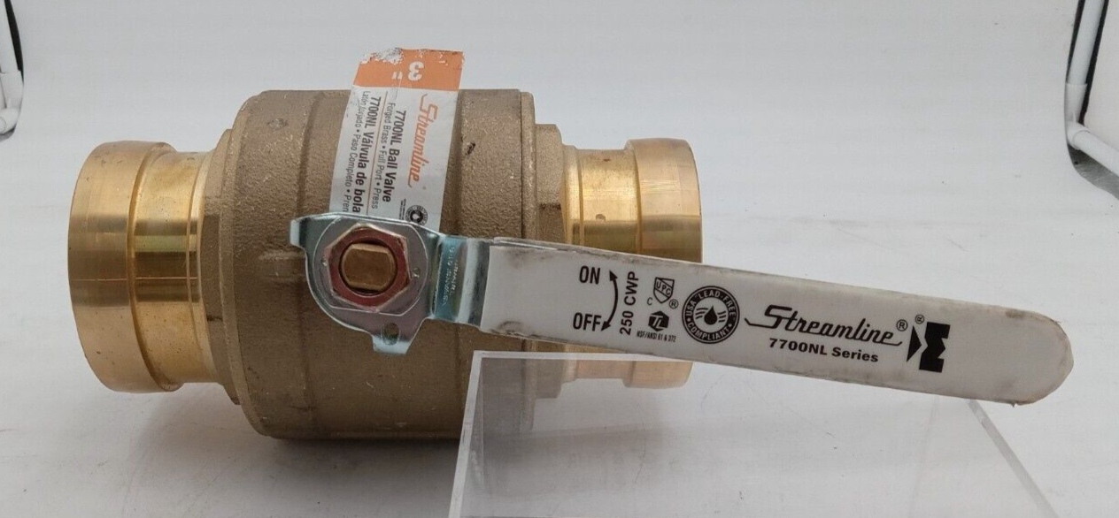 Streamline 117-730PV 3-in Press Ball Valve 250 CWP 7700NL Series UNUSED ...