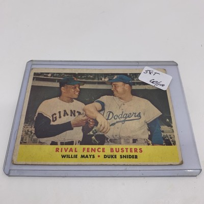 1958 Topps Willie Mays/Duke Snider - Rival Fence Busters | eBay