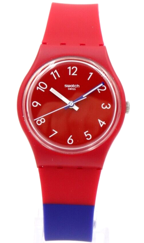 New Swiss Swatch COLORE BLOCCO Tri-Color Silicone Watch 34mm SO28R112 ...